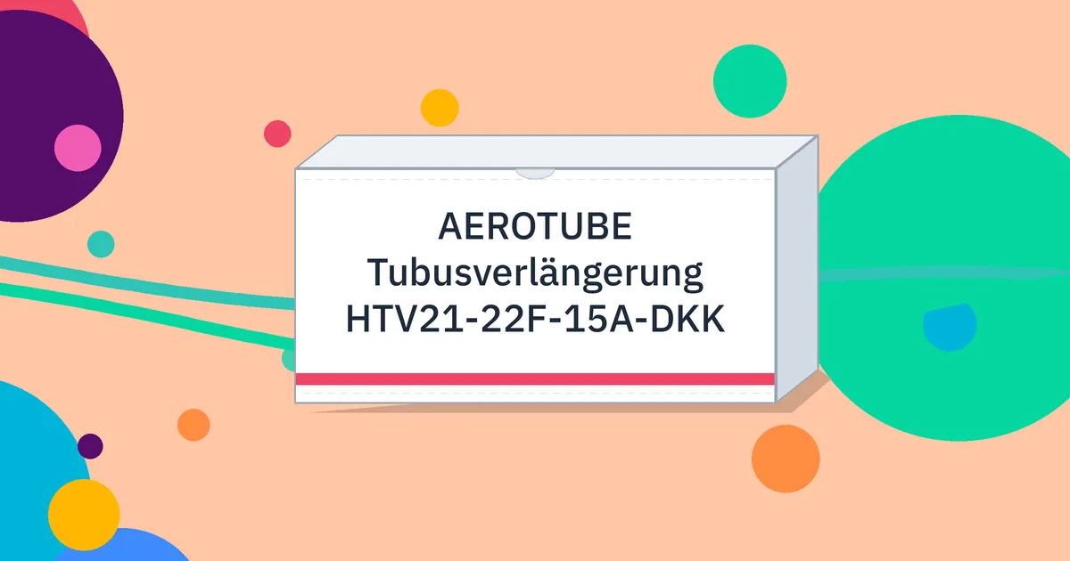 Symbolbild: Packung mit der Aufschrift AEROTUBE Tubusverlängerung HTV21-22F-15A-DKK (PZN 19627196) – Verfügbarkeit und Bezug in Apotheken in Frankfurt am Main