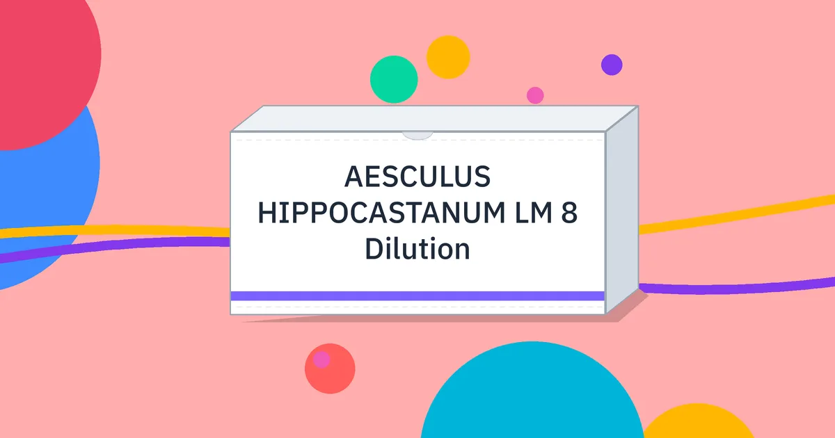 Symbolbild: Packung mit der Aufschrift AESCULUS HIPPOCASTANUM LM 8 Dilution (PZN 12755347) – Verfügbarkeit und Bezug in Apotheken in Frankfurt am Main