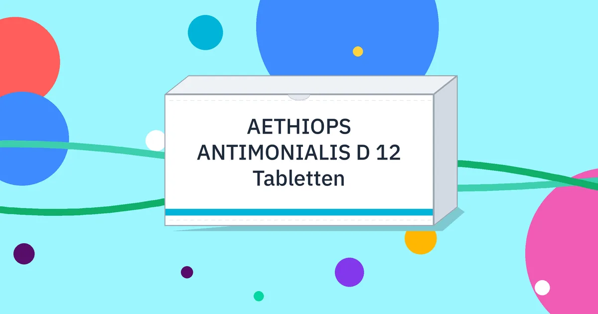 Symbolbild: Packung mit der Aufschrift AETHIOPS ANTIMONIALIS D 12 Tabletten (PZN 07157756) – Verfügbarkeit und Bezug in Apotheken in Frankfurt am Main