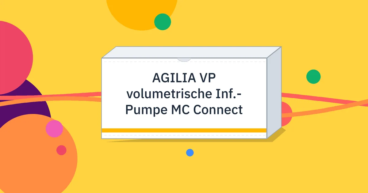 Symbolbild: Packung mit der Aufschrift AGILIA VP volumetrische Inf.-Pumpe MC Connect (PZN 18058827) – Verfügbarkeit und Bezug in Apotheken in Frankfurt am Main