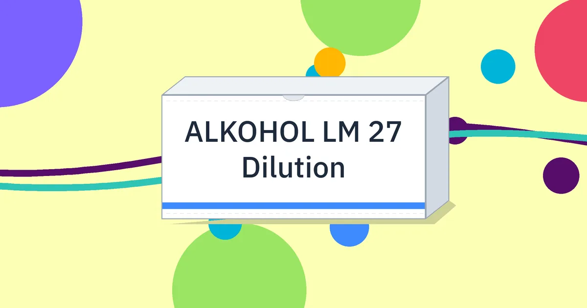 Symbolbild: Packung mit der Aufschrift ALKOHOL LM 27 Dilution (PZN 13311256) – Verfügbarkeit und Bezug in Apotheken in Frankfurt am Main