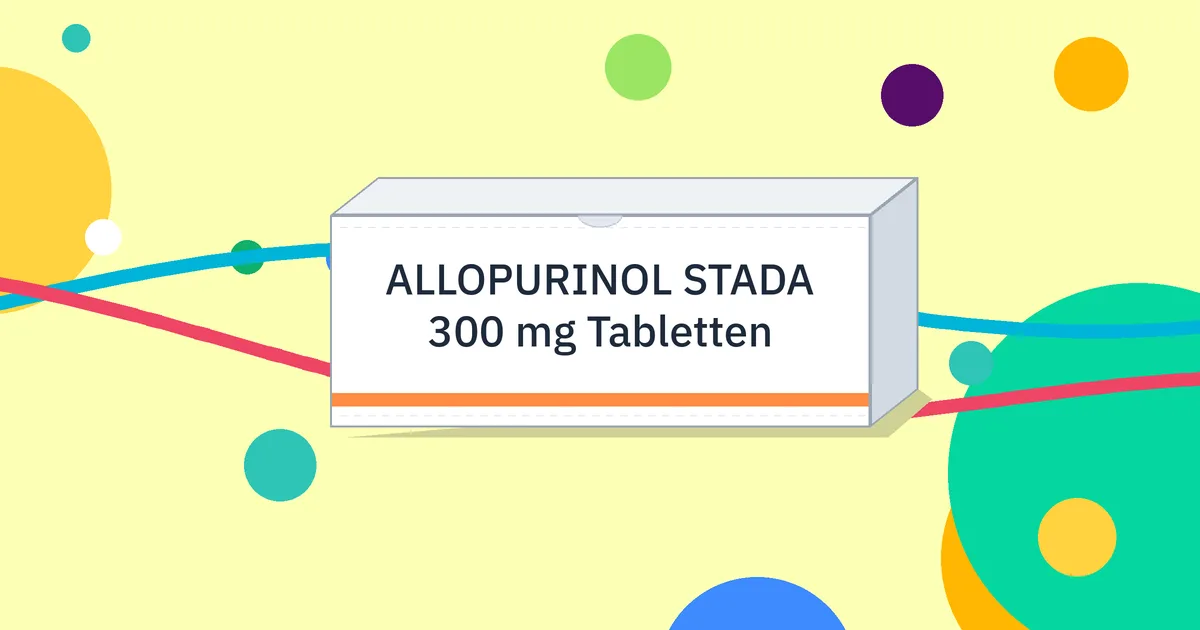 Symbolbild: Packung mit der Aufschrift ALLOPURINOL STADA 300 mg Tabletten (PZN 00106388) – Verfügbarkeit und Bezug in Apotheken in Frankfurt am Main
