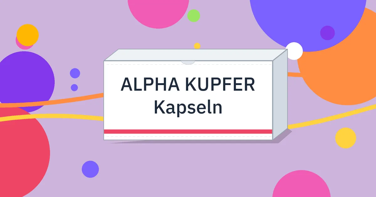 Symbolbild: Packung mit der Aufschrift ALPHA KUPFER Kapseln (PZN 14059333) – Verfügbarkeit und Bezug in Apotheken in Frankfurt am Main