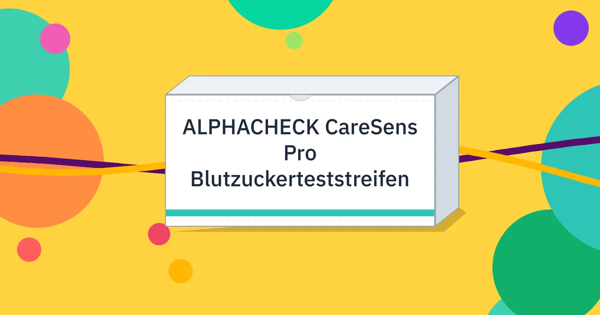 Symbolbild: Packung mit der Aufschrift ALPHACHECK CareSens Pro Blutzuckerteststreifen (PZN 19452727) – Verfügbarkeit und Bezug in Apotheken in Frankfurt am Main