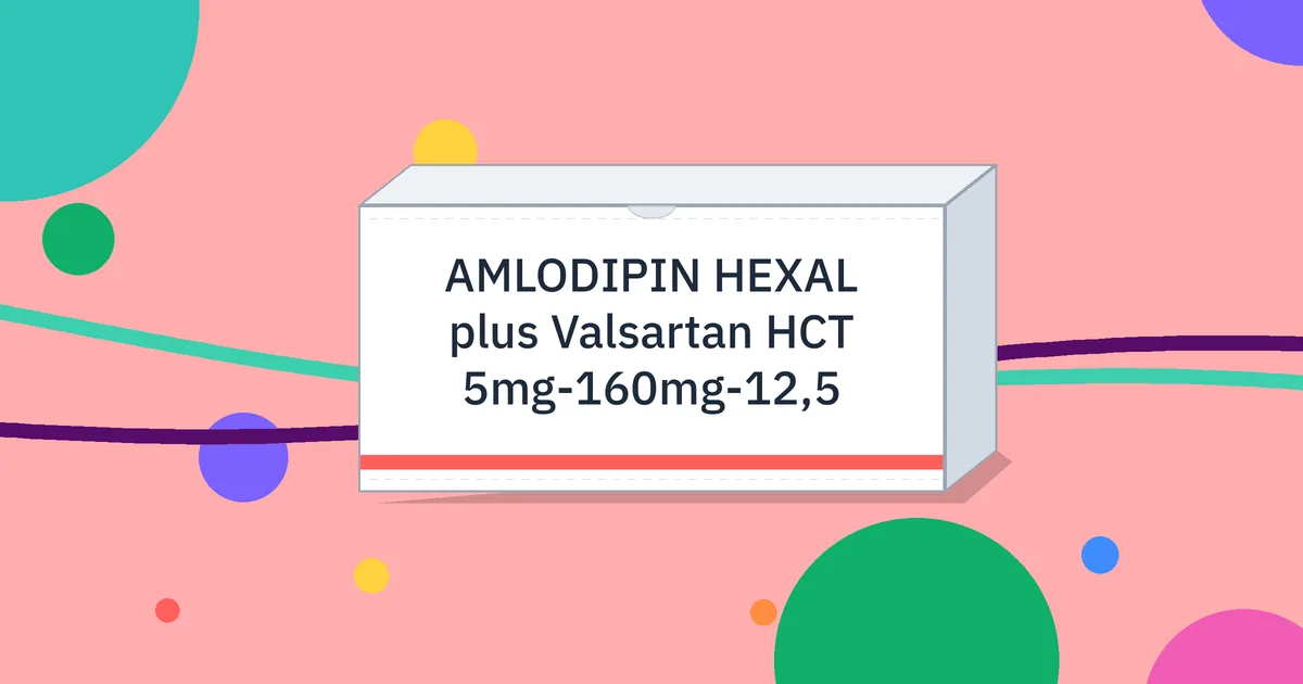 Symbolbild: Packung mit der Aufschrift AMLODIPIN HEXAL plus Valsartan HCT 5mg-160mg-12,5 (PZN 19429332) – Verfügbarkeit und Bezug in Apotheken in Frankfurt am Main