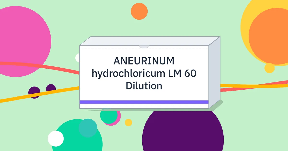 Symbolbild: Packung mit der Aufschrift ANEURINUM hydrochloricum LM 60 Dilution (PZN 13367765) – Verfügbarkeit und Bezug in Apotheken in Frankfurt am Main