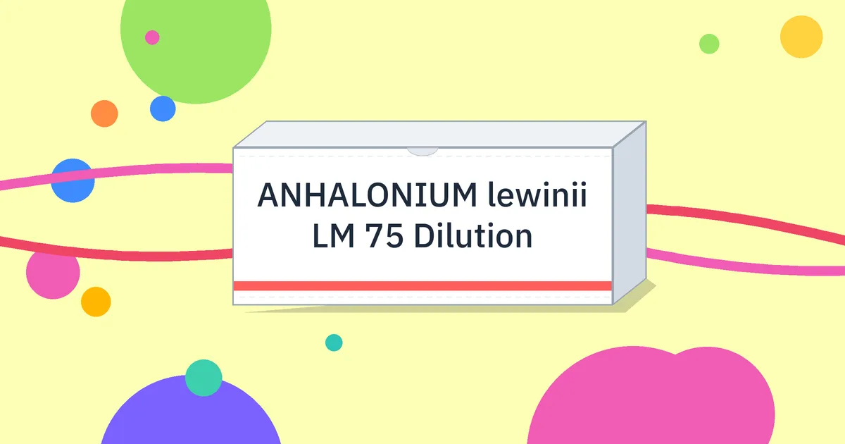 Symbolbild: Packung mit der Aufschrift ANHALONIUM lewinii LM 75 Dilution (PZN 13369184) – Verfügbarkeit und Bezug in Apotheken in Frankfurt am Main