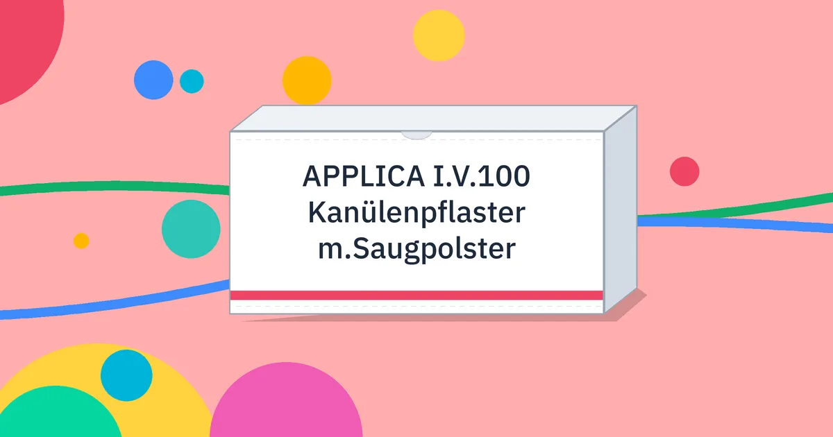 Symbolbild: Packung mit der Aufschrift APPLICA I.V.100 Kanülenpflaster m.Saugpolster (PZN 16156419) – Verfügbarkeit und Bezug in Apotheken in Frankfurt am Main