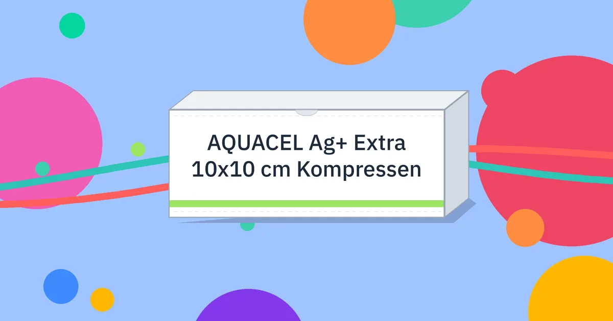 Symbolbild: Packung mit der Aufschrift AQUACEL Ag+ Extra 10x10 cm Kompressen (PZN 18126196) – Verfügbarkeit und Bezug in Apotheken in Frankfurt am Main
