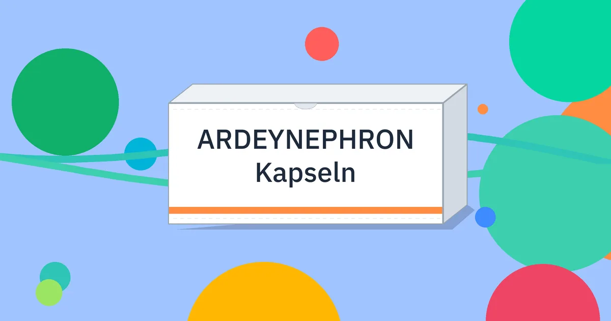Symbolbild: Packung mit der Aufschrift ARDEYNEPHRON Kapseln (PZN 03714421) – Verfügbarkeit und Bezug in Apotheken in Frankfurt am Main