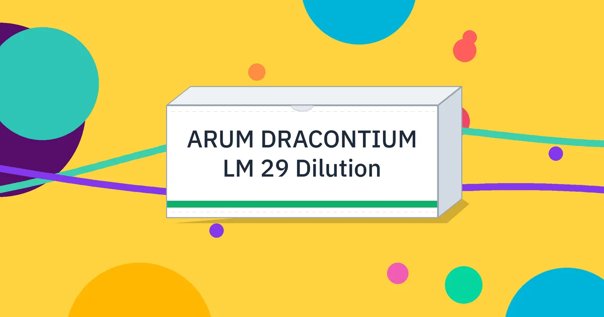 Symbolbild: Packung mit der Aufschrift ARUM DRACONTIUM LM 29 Dilution (PZN 13395589) – Verfügbarkeit und Bezug in Apotheken in Frankfurt am Main
