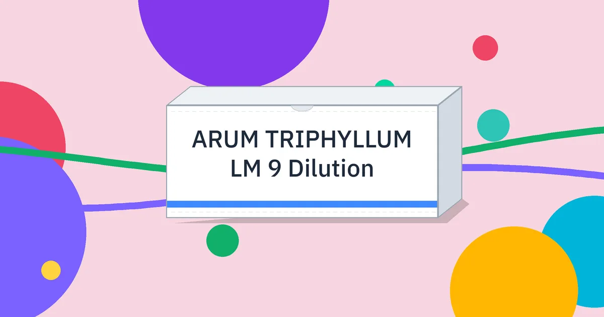 Symbolbild: Packung mit der Aufschrift ARUM TRIPHYLLUM LM 9 Dilution (PZN 12780641) – Verfügbarkeit und Bezug in Apotheken in Frankfurt am Main