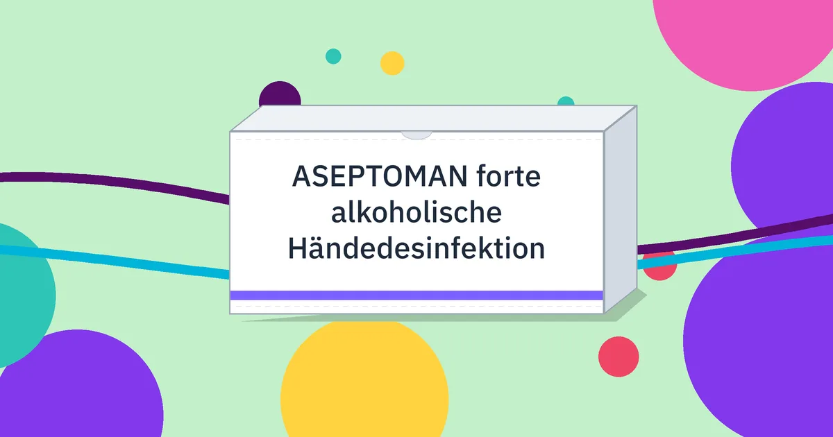 Symbolbild: Packung mit der Aufschrift ASEPTOMAN forte alkoholische Händedesinfektion (PZN 19228993) – Verfügbarkeit und Bezug in Apotheken in Frankfurt am Main