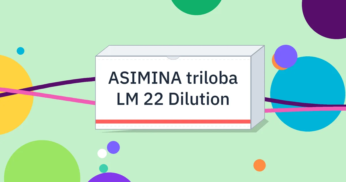 Symbolbild: Packung mit der Aufschrift ASIMINA triloba LM 22 Dilution (PZN 13402183) – Verfügbarkeit und Bezug in Apotheken in Frankfurt am Main