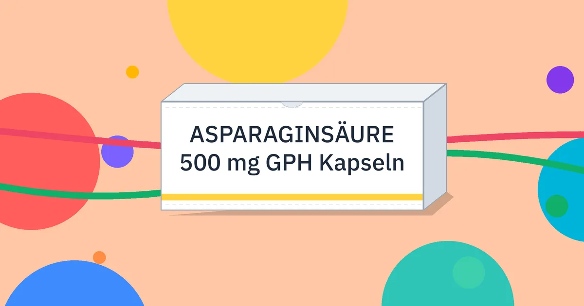 Symbolbild: Packung mit der Aufschrift ASPARAGINSÄURE 500 mg GPH Kapseln (PZN 00127870) – Verfügbarkeit und Bezug in Apotheken in Frankfurt am Main