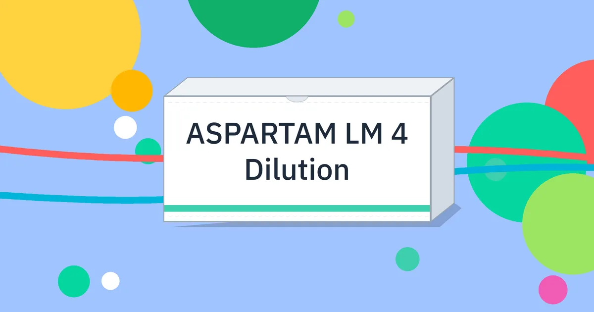 Symbolbild: Packung mit der Aufschrift ASPARTAM LM 4 Dilution (PZN 12781882) – Verfügbarkeit und Bezug in Apotheken in Frankfurt am Main