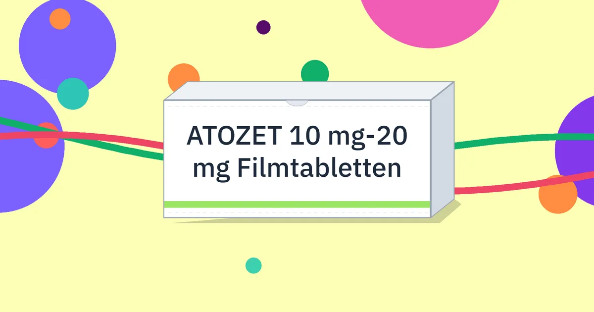 Symbolbild: Packung mit der Aufschrift ATOZET 10 mg-20 mg Filmtabletten (PZN 14348735) – Verfügbarkeit und Bezug in Apotheken in Frankfurt am Main