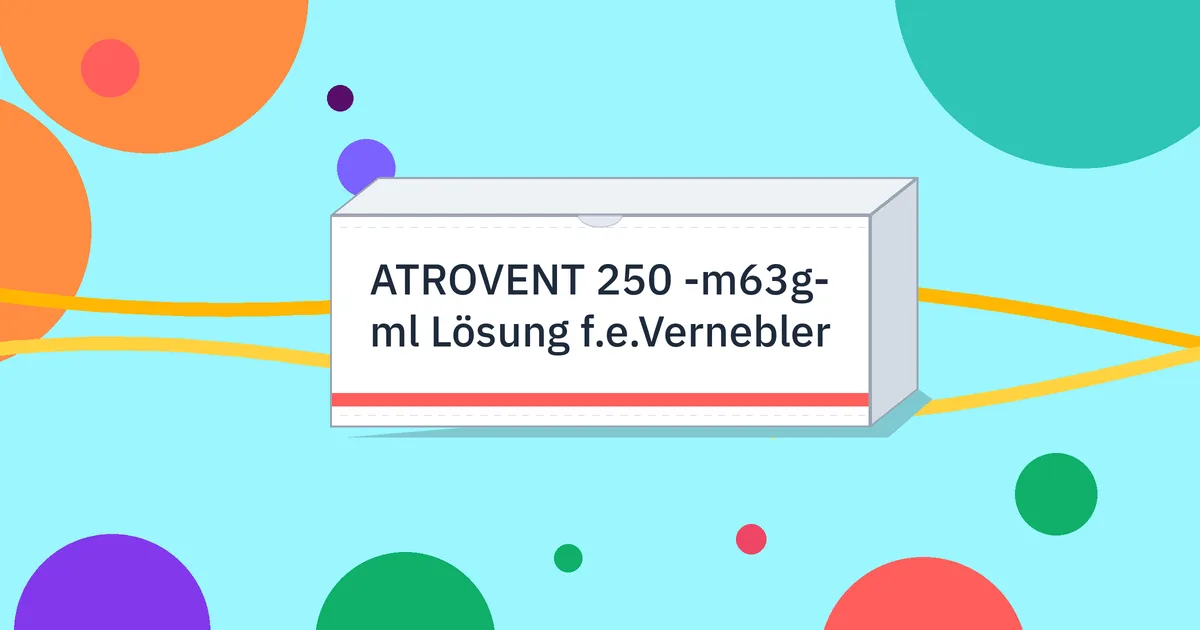 Symbolbild: Packung mit der Aufschrift ATROVENT 250 -m63g-ml Lösung f.e.Vernebler (PZN 12739070) – Verfügbarkeit und Bezug in Apotheken in Frankfurt am Main