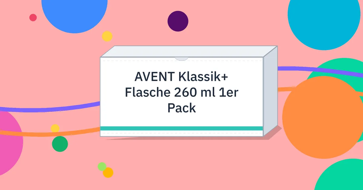 Symbolbild: Packung mit der Aufschrift AVENT Klassik+ Flasche 260 ml 1er Pack (PZN 10736073) – Verfügbarkeit und Bezug in Apotheken in Frankfurt am Main