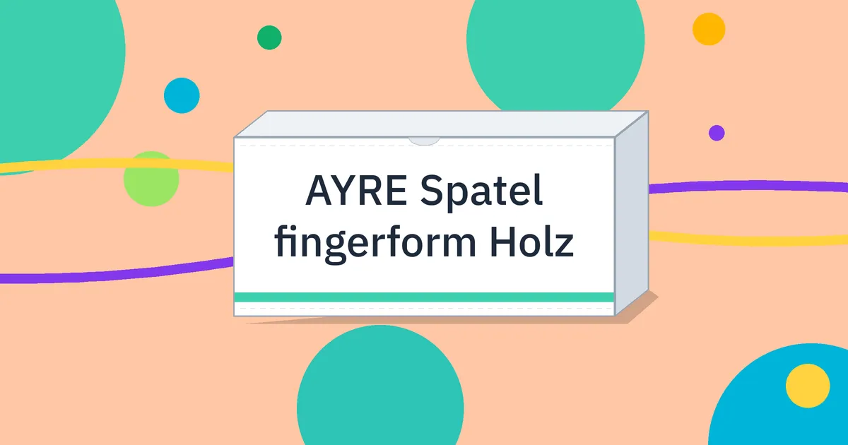 Symbolbild: Packung mit der Aufschrift AYRE Spatel fingerform Holz (PZN 01338155) – Verfügbarkeit und Bezug in Apotheken in Frankfurt am Main