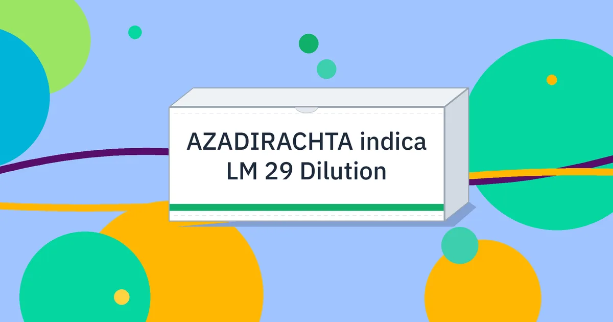 Symbolbild: Packung mit der Aufschrift AZADIRACHTA indica LM 29 Dilution (PZN 13375204) – Verfügbarkeit und Bezug in Apotheken in Frankfurt am Main