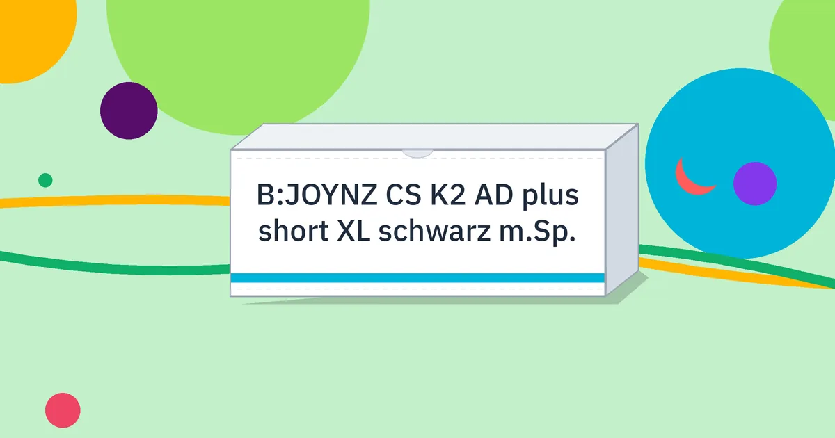 Symbolbild: Packung mit der Aufschrift B:JOYNZ CS K2 AD plus short XL schwarz m.Sp. (PZN 20528654) – Verfügbarkeit und Bezug in Apotheken in Frankfurt am Main