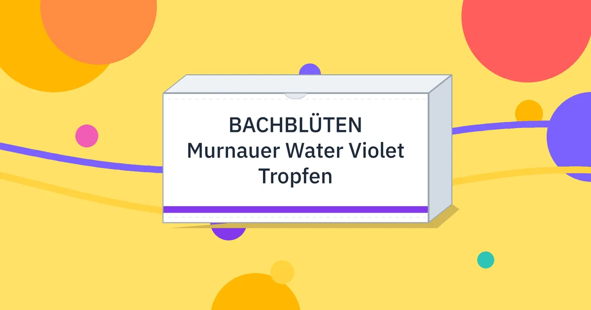 Symbolbild: Packung mit der Aufschrift BACHBLÜTEN Murnauer Water Violet Tropfen (PZN 07752625) – Verfügbarkeit und Bezug in Apotheken in Frankfurt am Main