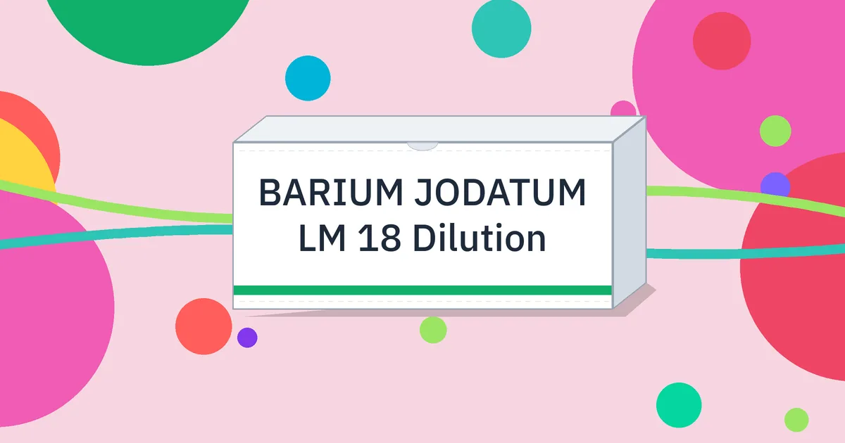 Symbolbild: Packung mit der Aufschrift BARIUM JODATUM LM 18 Dilution (PZN 12789926) – Verfügbarkeit und Bezug in Apotheken in Frankfurt am Main