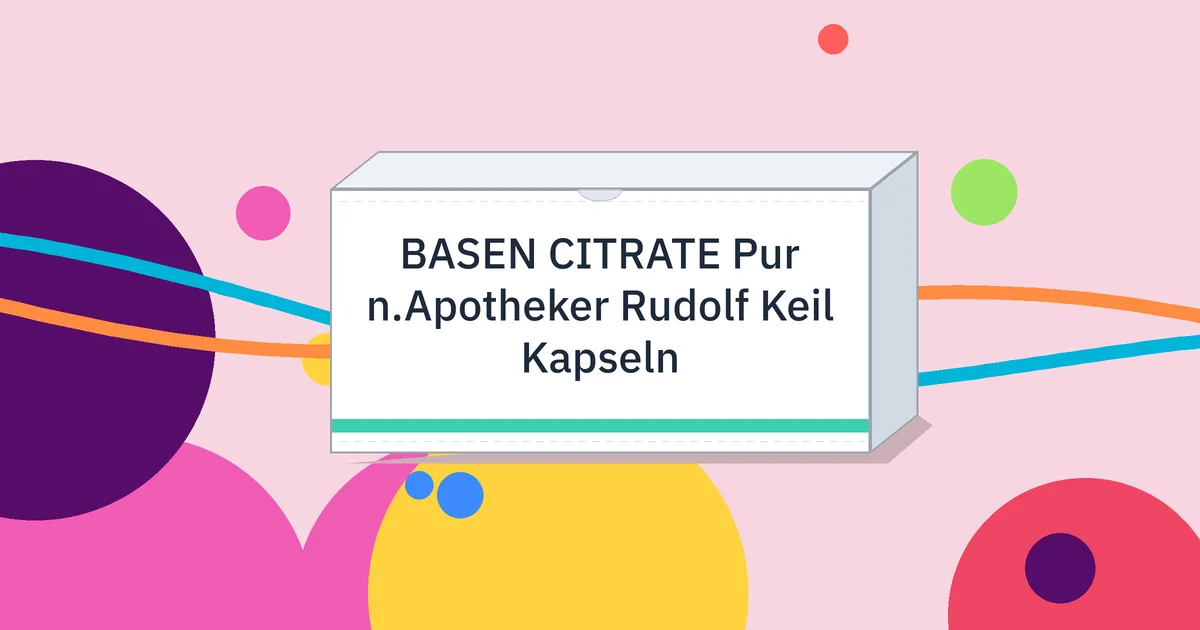 Symbolbild: Packung mit der Aufschrift BASEN CITRATE Pur n.Apotheker Rudolf Keil Kapseln (PZN 12417633) – Verfügbarkeit und Bezug in Apotheken in Frankfurt am Main