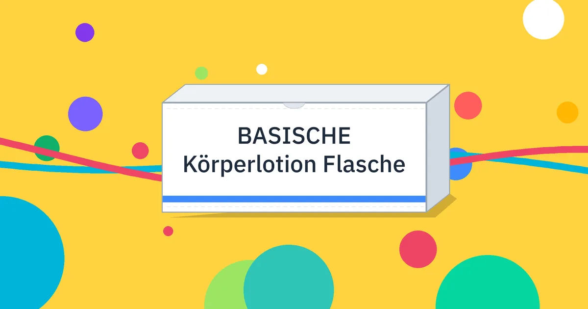 Symbolbild: Packung mit der Aufschrift BASISCHE Körperlotion Flasche (PZN 11314138) – Verfügbarkeit und Bezug in Apotheken in Frankfurt am Main