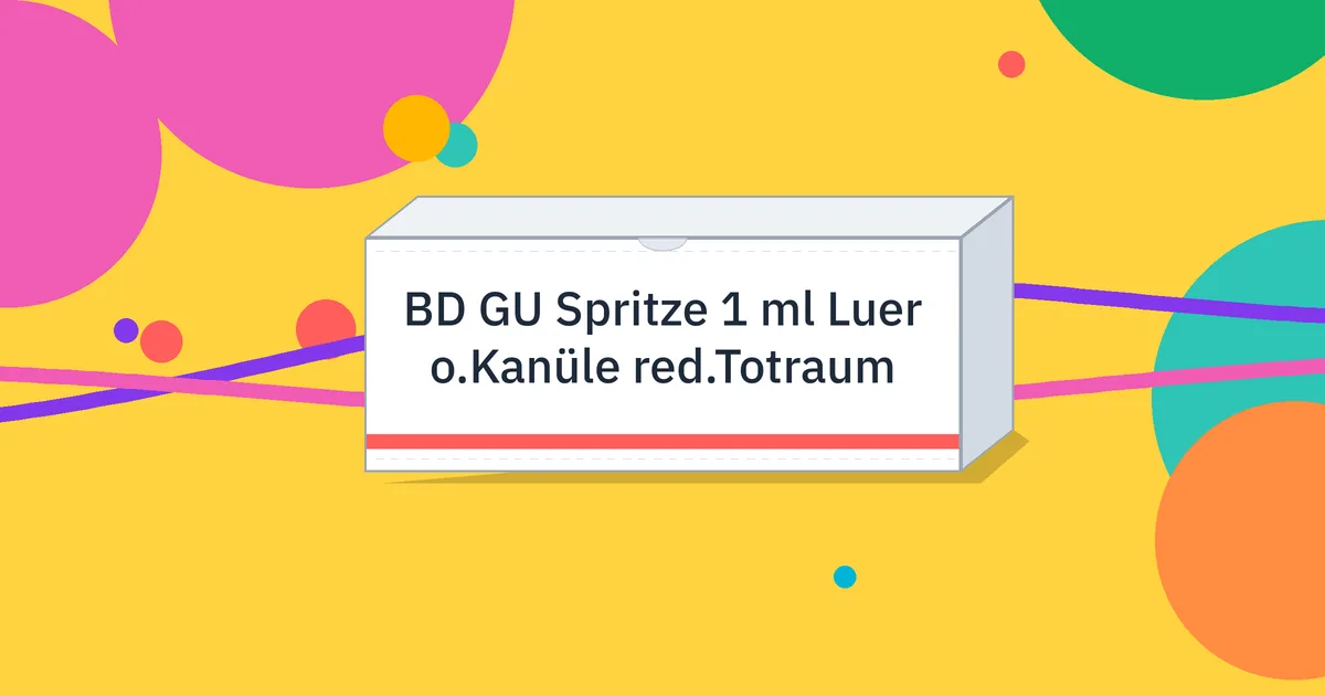 Symbolbild: Packung mit der Aufschrift BD GU Spritze 1 ml Luer o.Kanüle red.Totraum (PZN 17574403) – Verfügbarkeit und Bezug in Apotheken in Frankfurt am Main