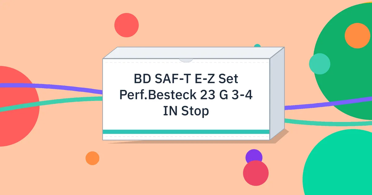 Symbolbild: Packung mit der Aufschrift BD SAF-T E-Z Set Perf.Besteck 23 G 3-4 IN Stop (PZN 07546920) – Verfügbarkeit und Bezug in Apotheken in Frankfurt am Main