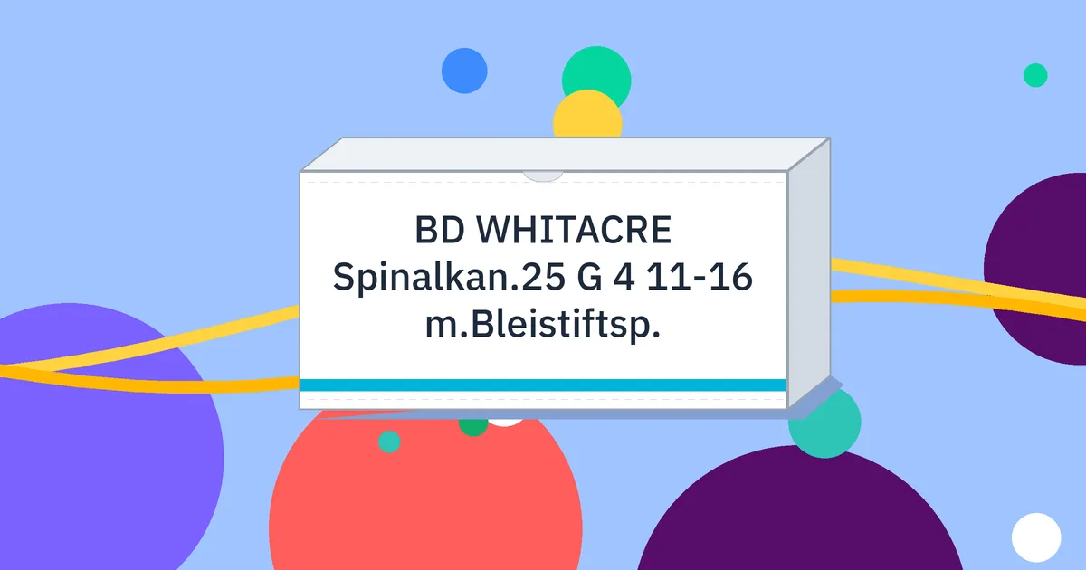 Symbolbild: Packung mit der Aufschrift BD WHITACRE Spinalkan.25 G 4 11-16 m.Bleistiftsp. (PZN 07546185) – Verfügbarkeit und Bezug in Apotheken in Frankfurt am Main