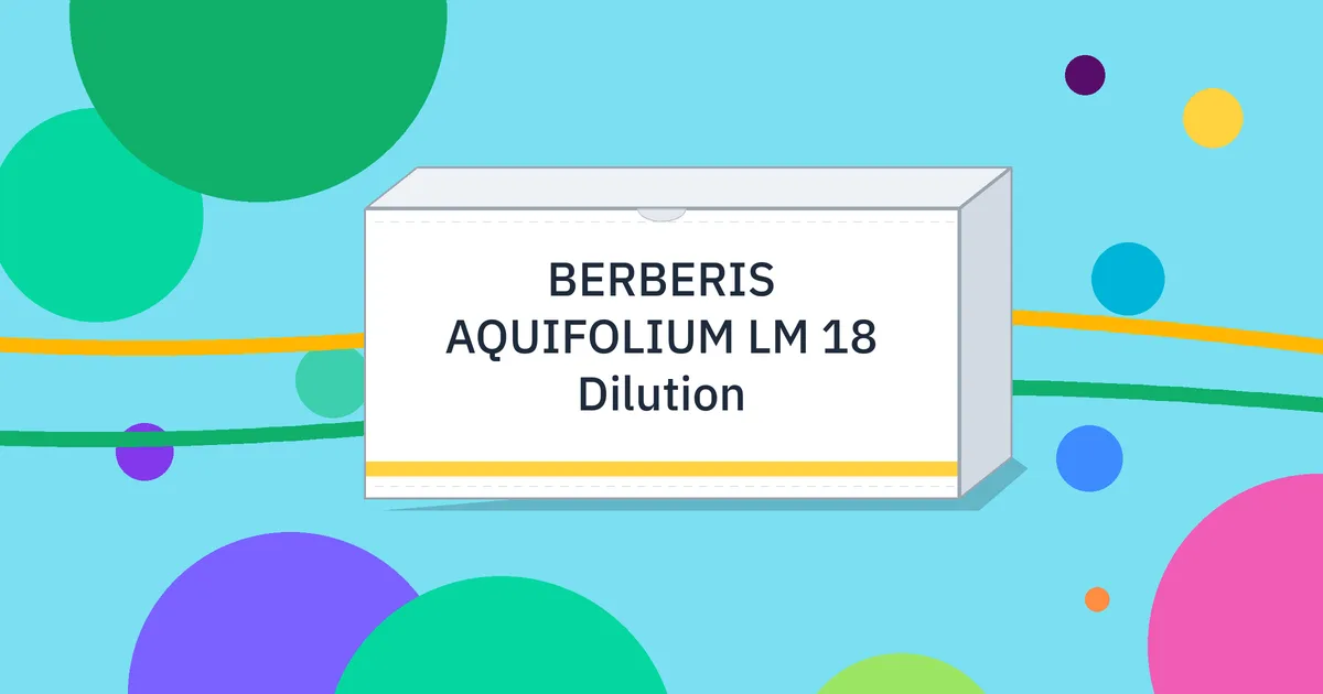 Symbolbild: Packung mit der Aufschrift BERBERIS AQUIFOLIUM LM 18 Dilution (PZN 13383333) – Verfügbarkeit und Bezug in Apotheken in Frankfurt am Main