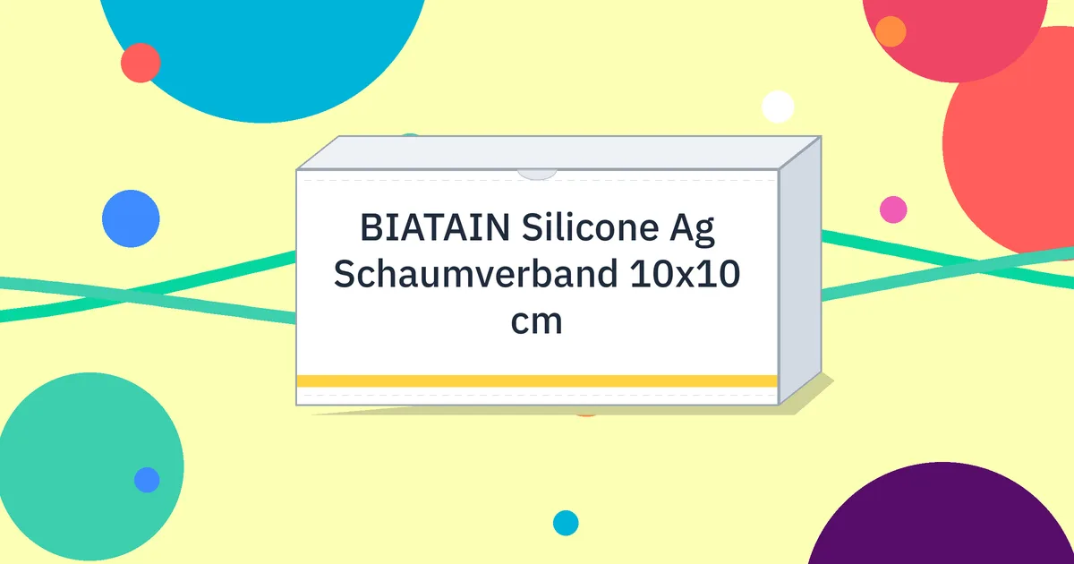 Symbolbild: Packung mit der Aufschrift BIATAIN Silicone Ag Schaumverband 10x10 cm (PZN 18736546) – Verfügbarkeit und Bezug in Apotheken in Frankfurt am Main
