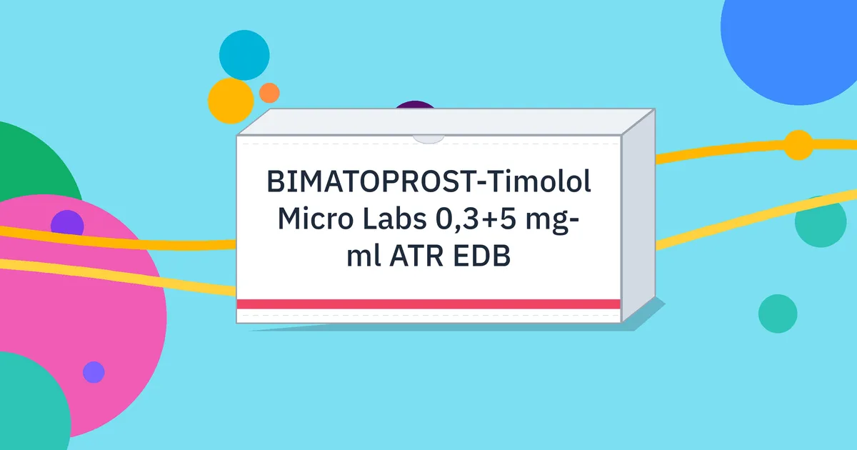 Symbolbild: Packung mit der Aufschrift BIMATOPROST-Timolol Micro Labs 0,3+5 mg-ml ATR EDB (PZN 17931808) – Verfügbarkeit und Bezug in Apotheken in Frankfurt am Main