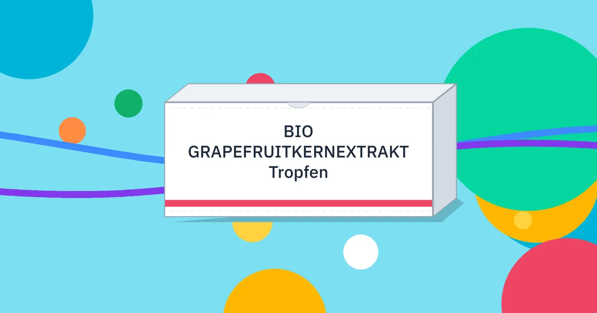 Symbolbild: Packung mit der Aufschrift BIO GRAPEFRUITKERNEXTRAKT Tropfen (PZN 19363142) – Verfügbarkeit und Bezug in Apotheken in Frankfurt am Main