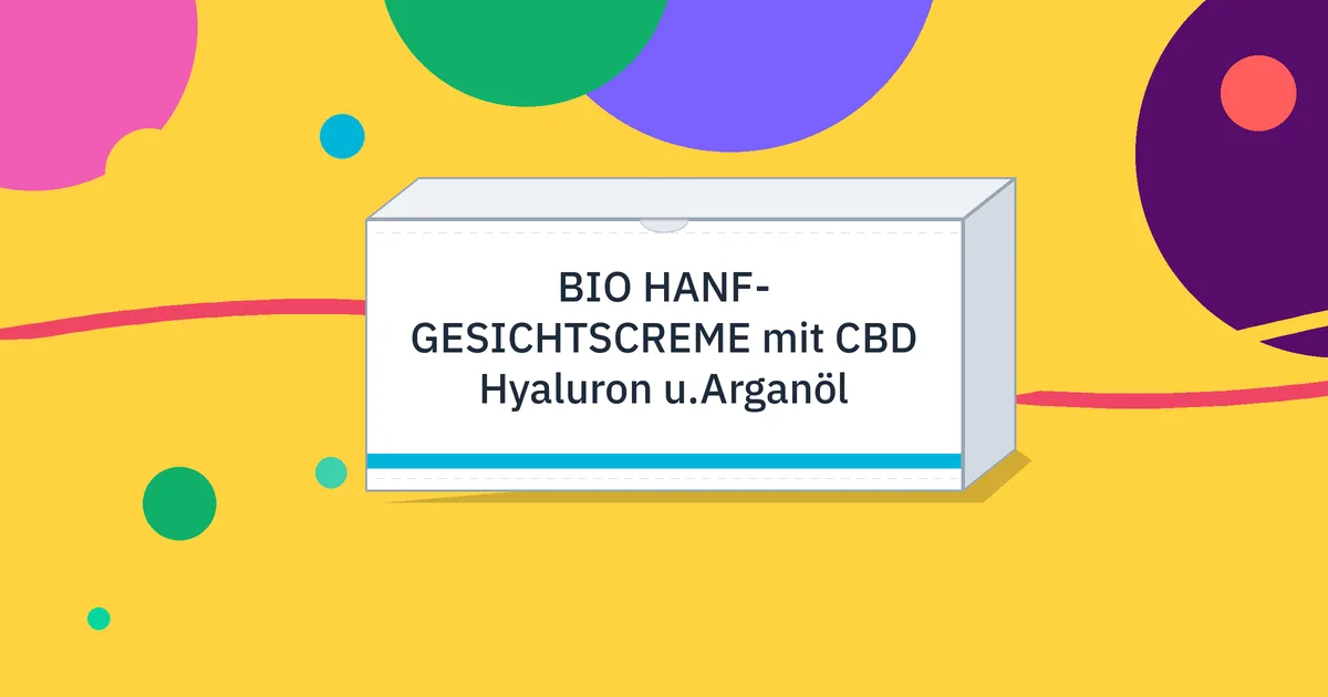 Symbolbild: Packung mit der Aufschrift BIO HANF-GESICHTSCREME mit CBD Hyaluron u.Arganöl (PZN 18028890) – Verfügbarkeit und Bezug in Apotheken in Frankfurt am Main