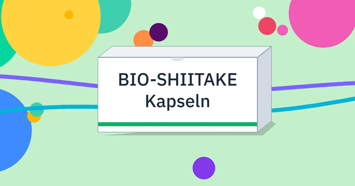 Symbolbild: Packung mit der Aufschrift BIO-SHIITAKE Kapseln (PZN 15306420) – Verfügbarkeit und Bezug in Apotheken in Frankfurt am Main
