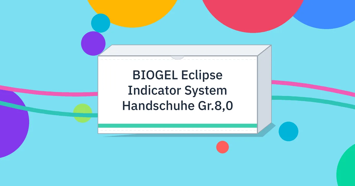 Symbolbild: Packung mit der Aufschrift BIOGEL Eclipse Indicator System Handschuhe Gr.8,0 (PZN 04701774) – Verfügbarkeit und Bezug in Apotheken in Frankfurt am Main