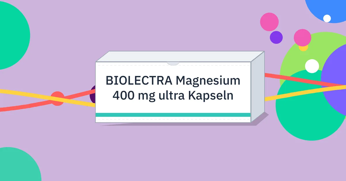 Symbolbild: Packung mit der Aufschrift BIOLECTRA Magnesium 400 mg ultra Kapseln (PZN 10043625) – Verfügbarkeit und Bezug in Apotheken in Frankfurt am Main