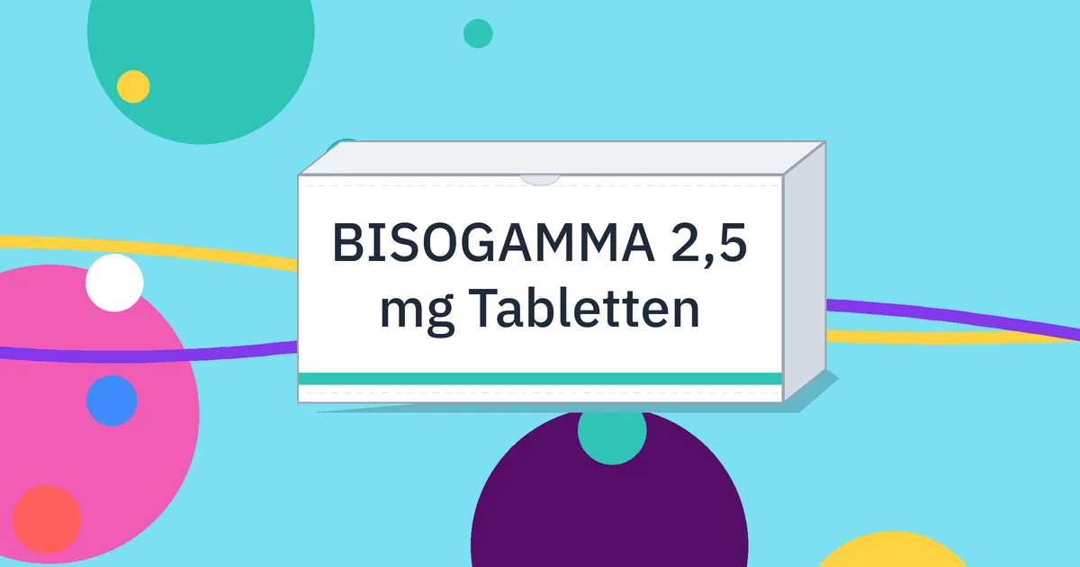 Symbolbild: Packung mit der Aufschrift BISOGAMMA 2,5 mg Tabletten (PZN 02516268) – Verfügbarkeit und Bezug in Apotheken in Frankfurt am Main