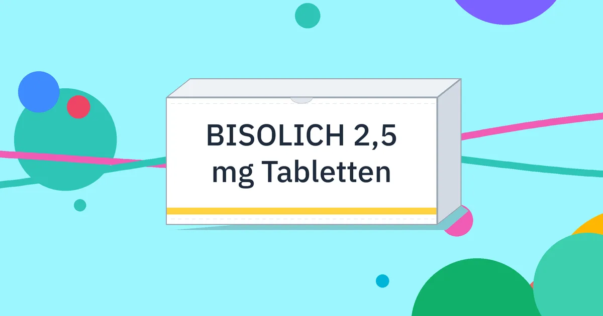 Symbolbild: Packung mit der Aufschrift BISOLICH 2,5 mg Tabletten (PZN 16498858) – Verfügbarkeit und Bezug in Apotheken in Frankfurt am Main