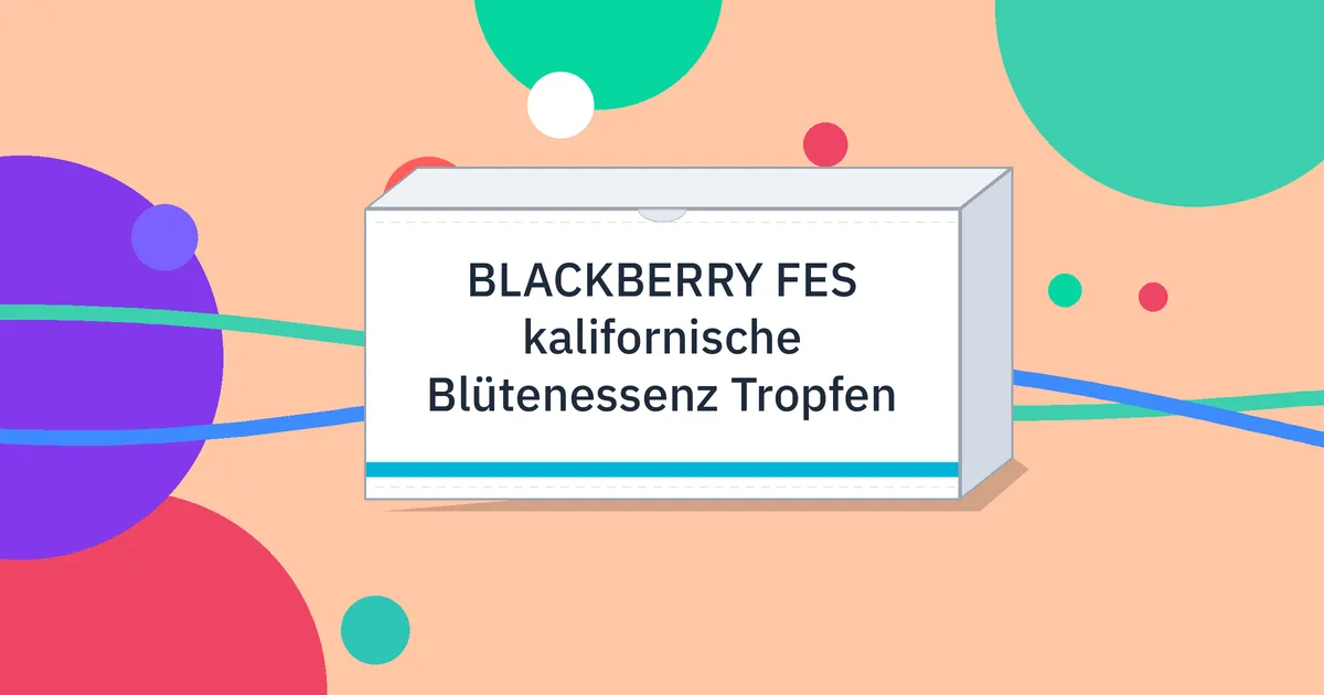 Symbolbild: Packung mit der Aufschrift BLACKBERRY FES kalifornische Blütenessenz Tropfen (PZN 09171973) – Verfügbarkeit und Bezug in Apotheken in Frankfurt am Main