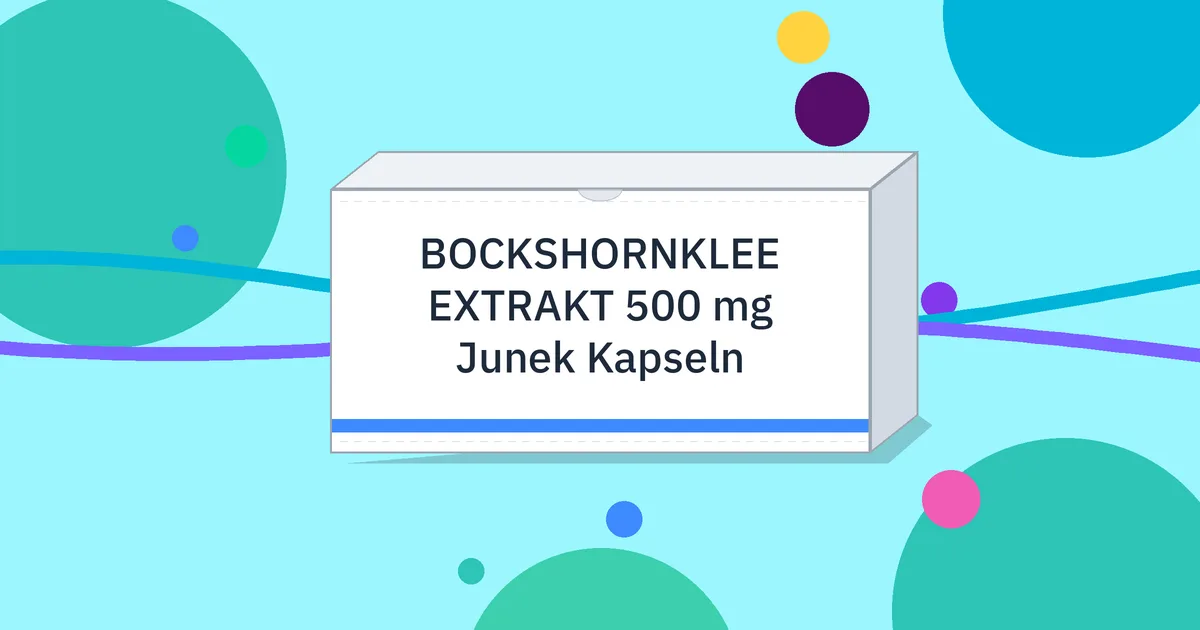Symbolbild: Packung mit der Aufschrift BOCKSHORNKLEE EXTRAKT 500 mg Junek Kapseln (PZN 11075484) – Verfügbarkeit und Bezug in Apotheken in Frankfurt am Main