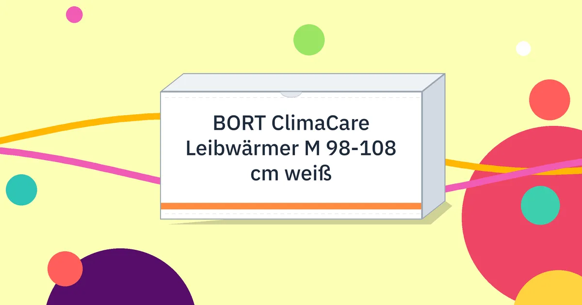 Symbolbild: Packung mit der Aufschrift BORT ClimaCare Leibwärmer M 98-108 cm weiß (PZN 01395182) – Verfügbarkeit und Bezug in Apotheken in Frankfurt am Main