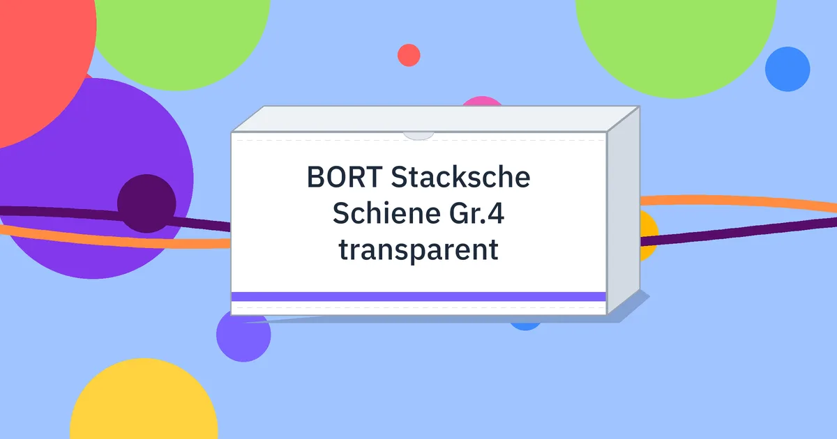 Symbolbild: Packung mit der Aufschrift BORT Stacksche Schiene Gr.4 transparent (PZN 02815746) – Verfügbarkeit und Bezug in Apotheken in Frankfurt am Main