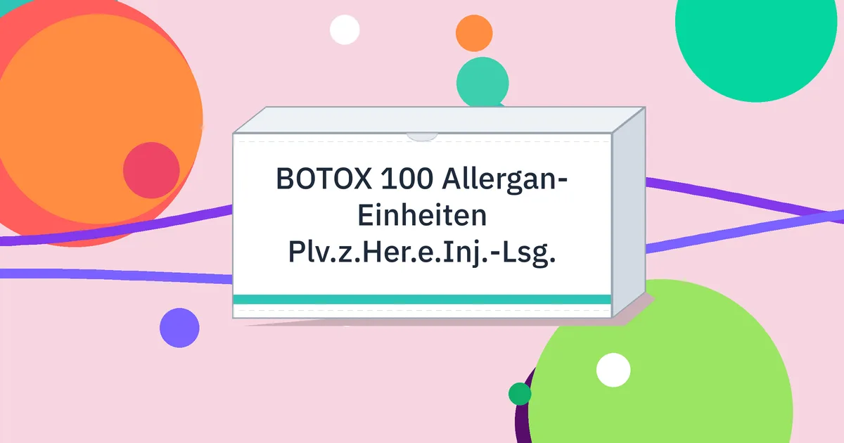 Symbolbild: Packung mit der Aufschrift BOTOX 100 Allergan-Einheiten Plv.z.Her.e.Inj.-Lsg. (PZN 15386873) – Verfügbarkeit und Bezug in Apotheken in Frankfurt am Main