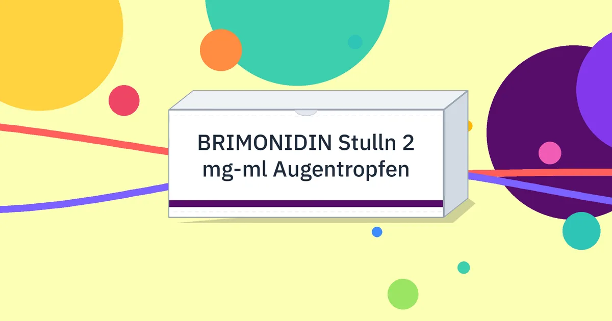 Symbolbild: Packung mit der Aufschrift BRIMONIDIN Stulln 2 mg-ml Augentropfen (PZN 14300970) – Verfügbarkeit und Bezug in Apotheken in Frankfurt am Main