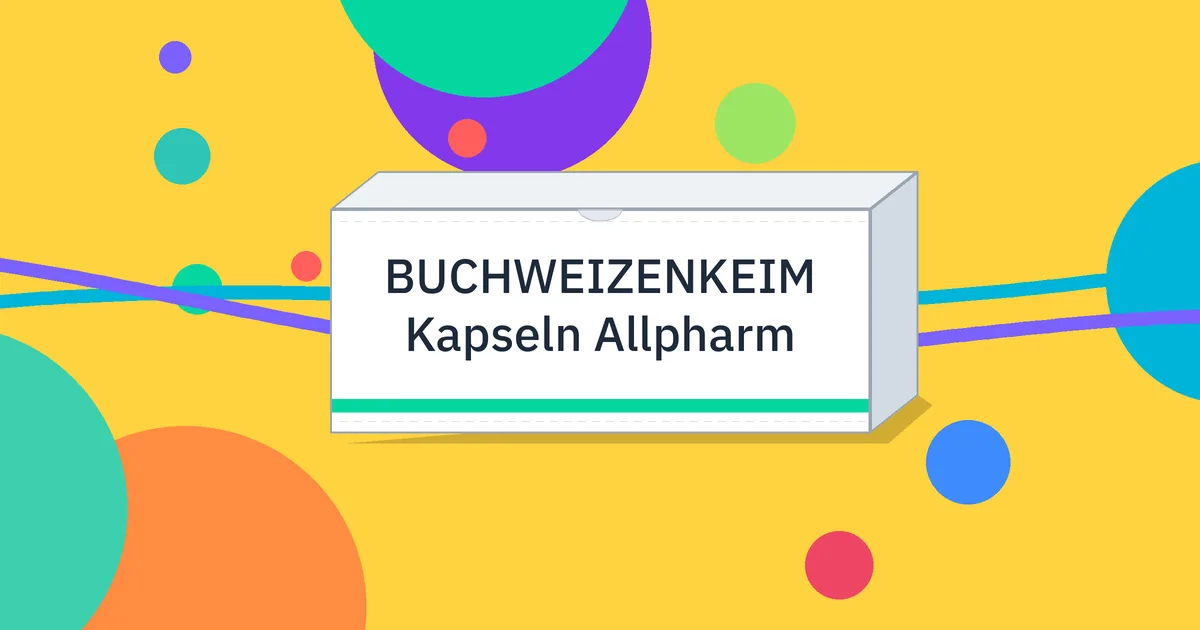 Symbolbild: Packung mit der Aufschrift BUCHWEIZENKEIM Kapseln Allpharm (PZN 18017780) – Verfügbarkeit und Bezug in Apotheken in Frankfurt am Main